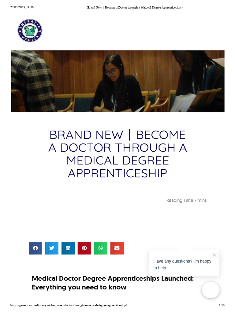Brand New Become A Doctor Through A Medical Degree Apprenticeship | PDF ...