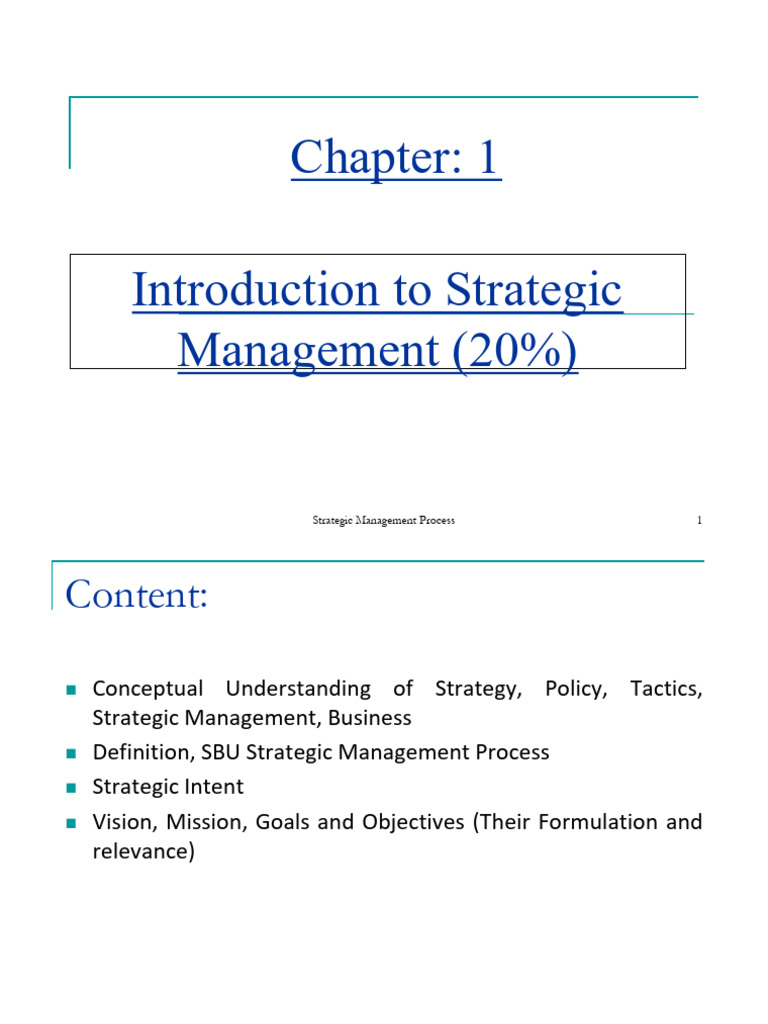 Ch-1 Introduction of Strategic Management | PDF | Strategic Management ...