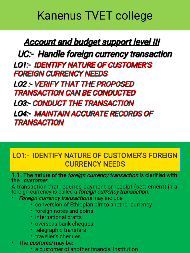 Handle foreign currency transaction | PDF | Exchange Rate | Euro