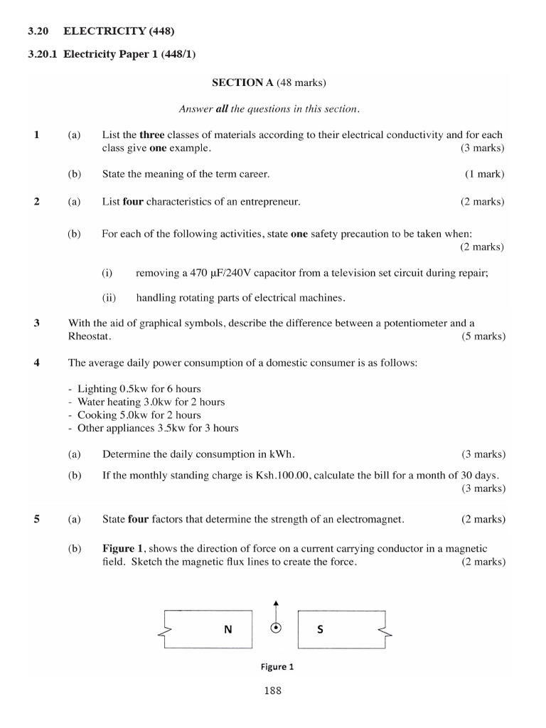 2014 KCSE Electricity Paper 1 - 2 | PDF