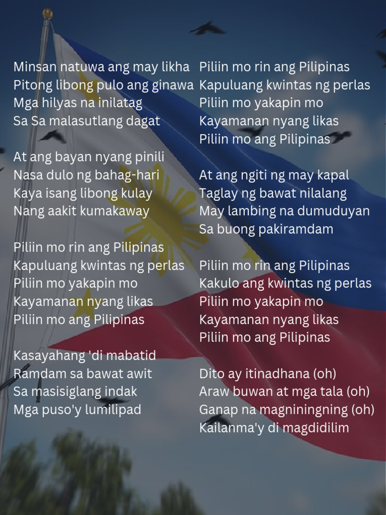 Minsan Natuwa Ang May Likha Pitong Libong Pulo Ang Ginawa Mga Hilyas Na Inilatag Sa Sa ...