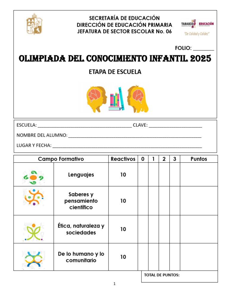 Examen OCI 2025 (Zona 107) | PDF