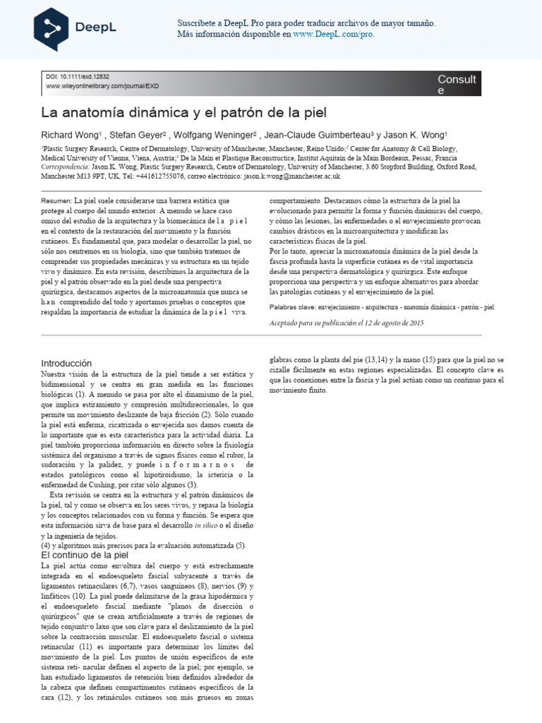 02 The Dynamic Anatomy and Patterning of Skin Es | PDF | Epidermis | Piel