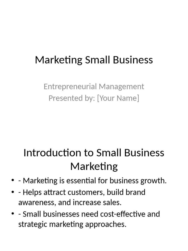 Essential Marketing for Small Businesses | PDF