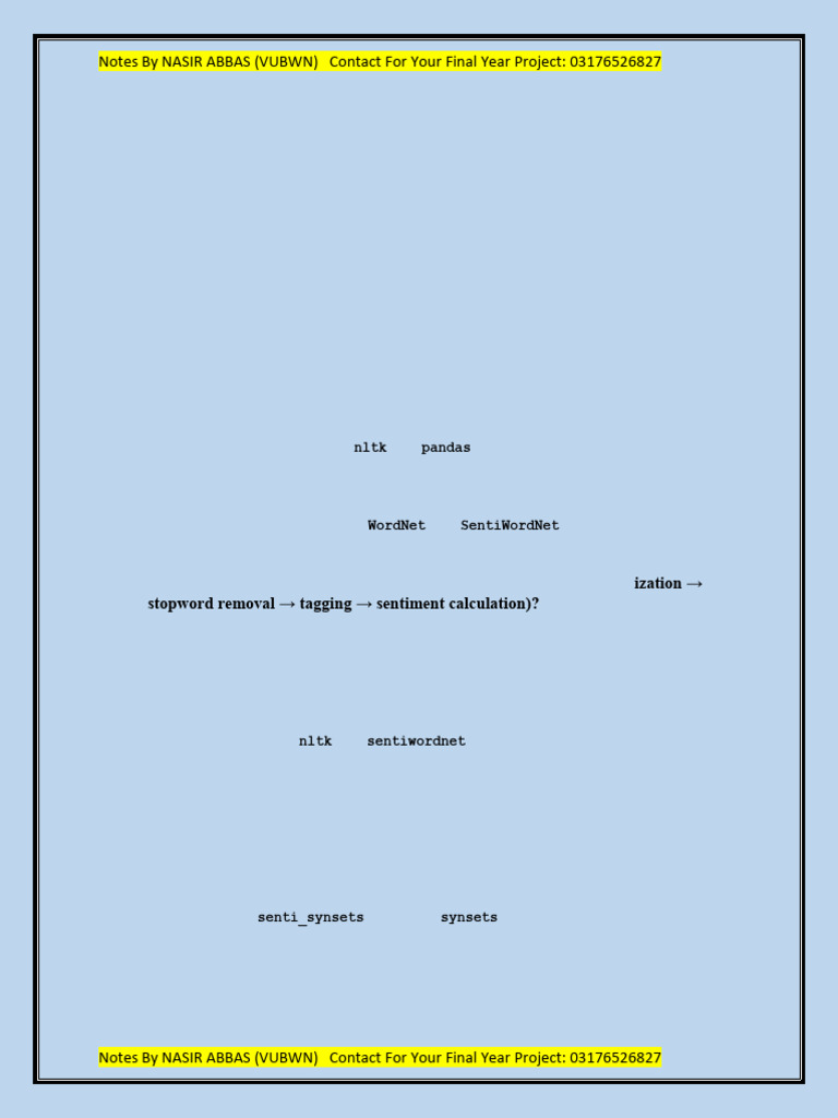 Viva Questions For Opinion Mining Project by NASIR ABBAS - VUBWN | PDF | Linguistics | Cognitive ...