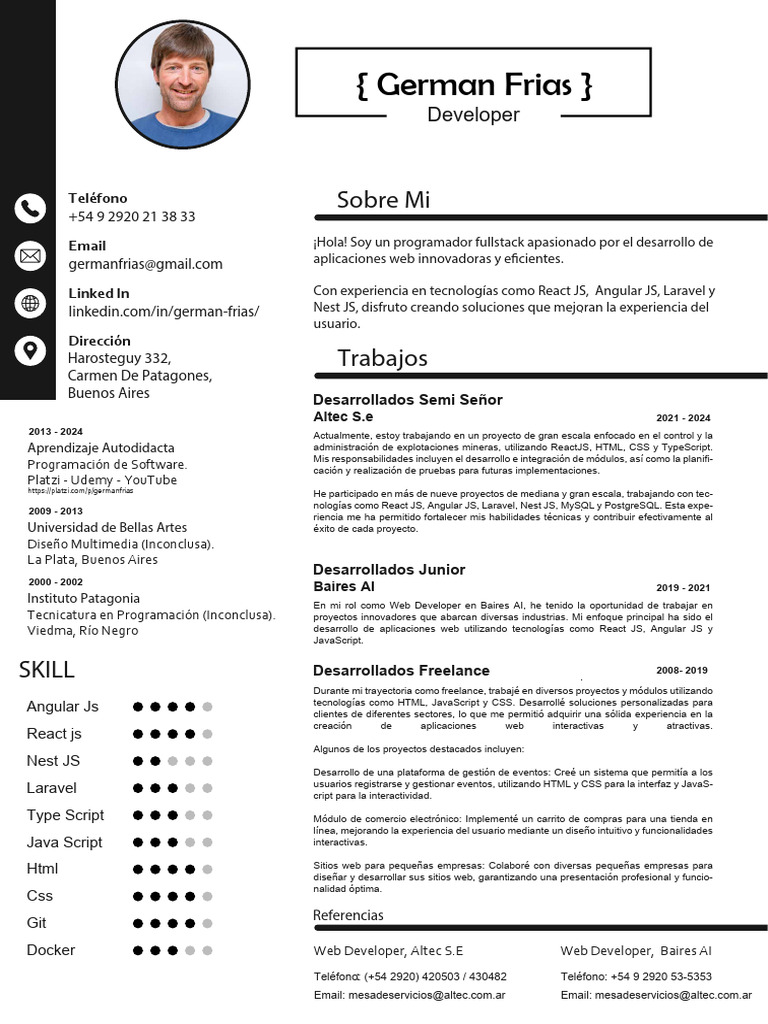 German Frias CV | PDF | Red mundial | Internet y web