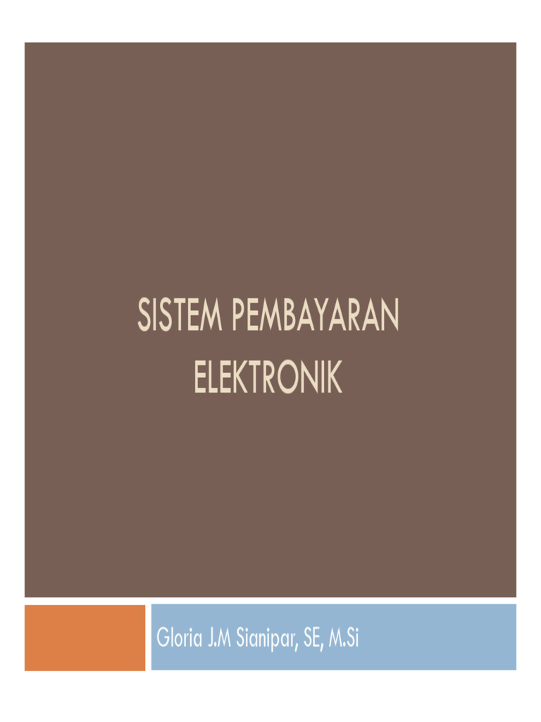 Sistem Pembayaran Elektronik Modern | PDF