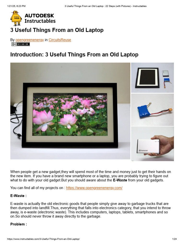 3 Useful Things From An Old Laptop - 22 Steps (With Pictures) - Instructables | PDF | Hard Disk ...