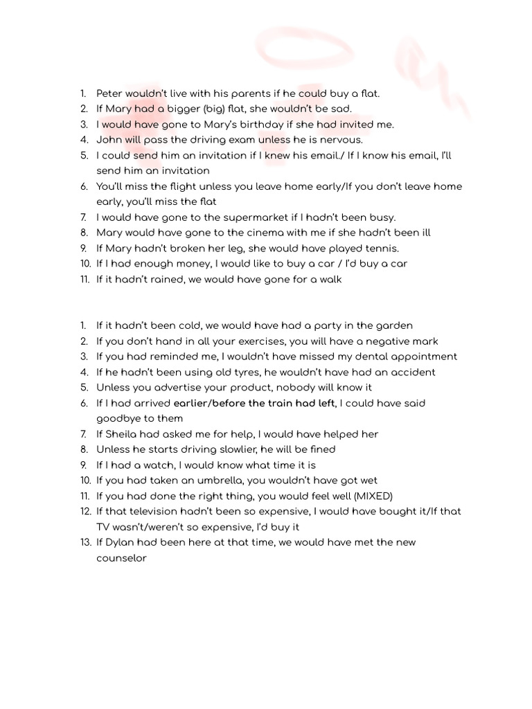 Rephrasing 3 Solutions Conditionals | PDF