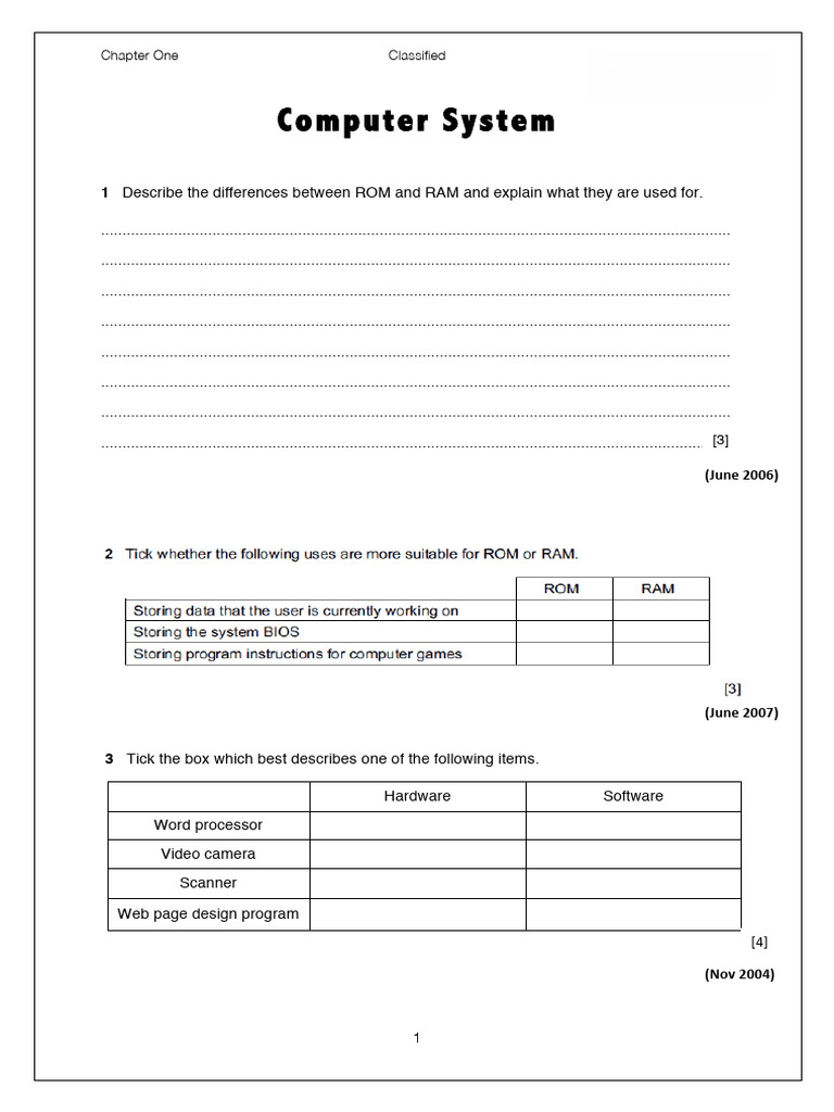 Cambridge ICT classified QP Ch1 - 2 | PDF | Software | Classes Of Computers