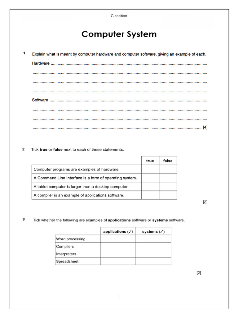 Cambridge ICT Classified QP Ch1 - 1 | PDF