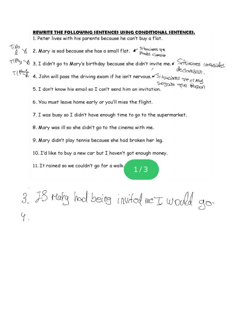 Rephrasing 3. Conditionals | PDF