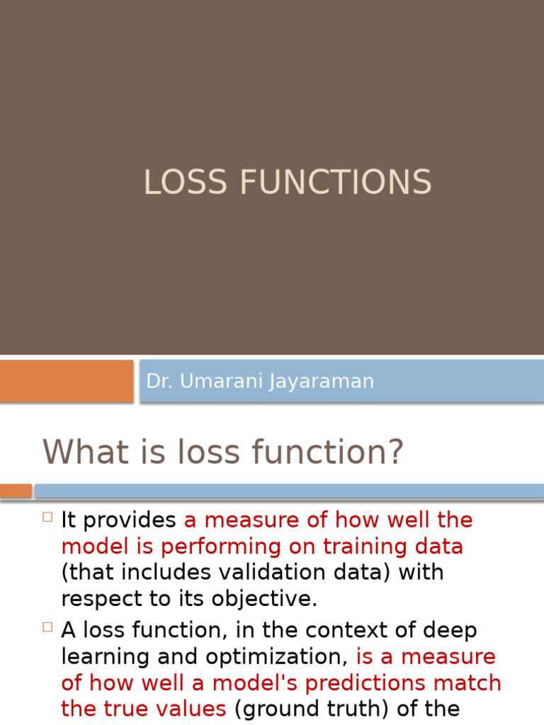 Lect 9 - Loss Functions | PDF | Mean Squared Error | Errors And Residuals