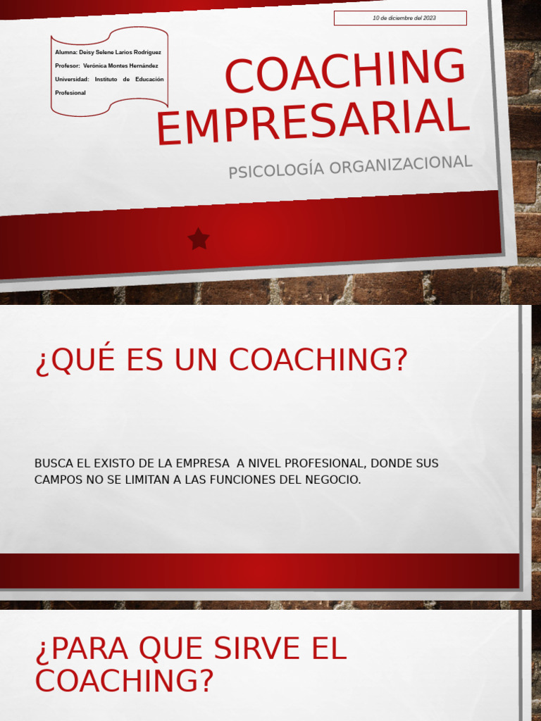 Coaching Empresarial Presentacion | PDF