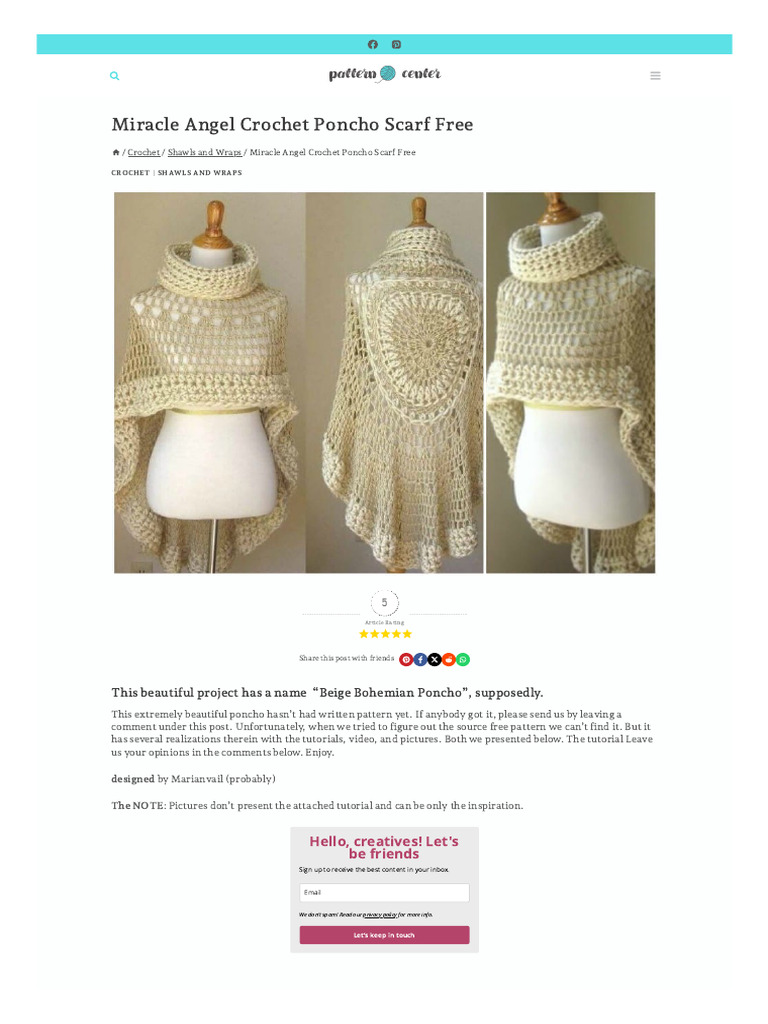 Miracle Angel Crochet Poncho Free Pattern | PDF | Crochet | Clothing