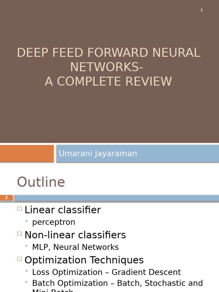 Lect 12 - Deep Feed Forward NN - Review | PDF | Learning | Statistical ...