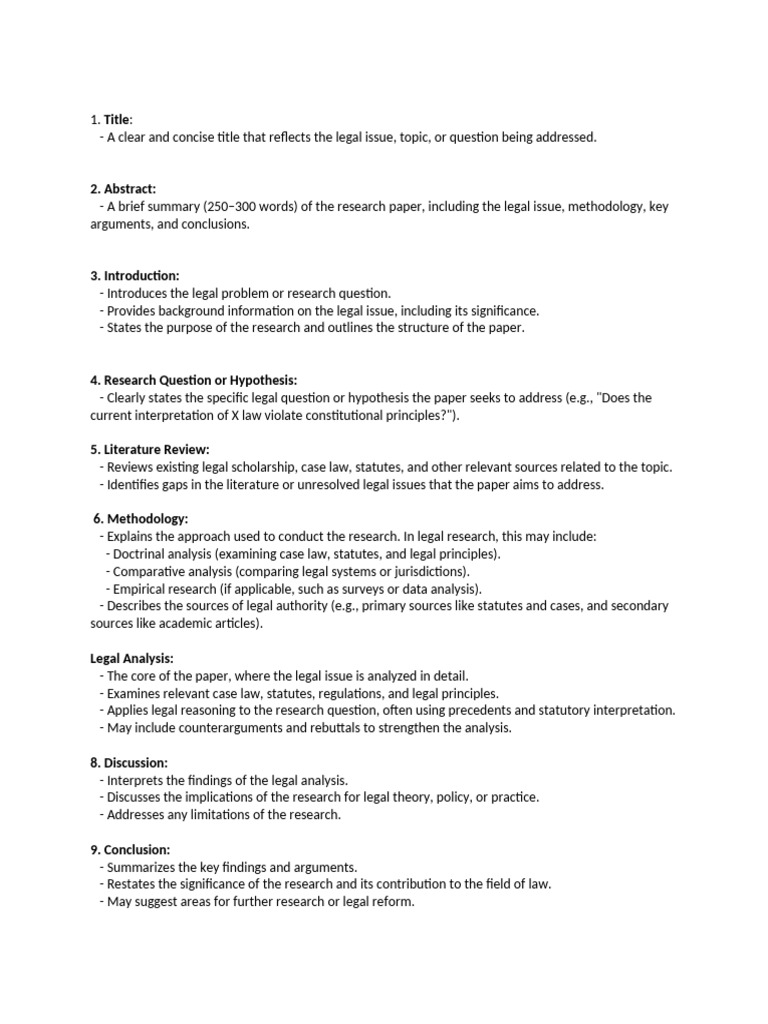 Legal Research Paper Guide | PDF
