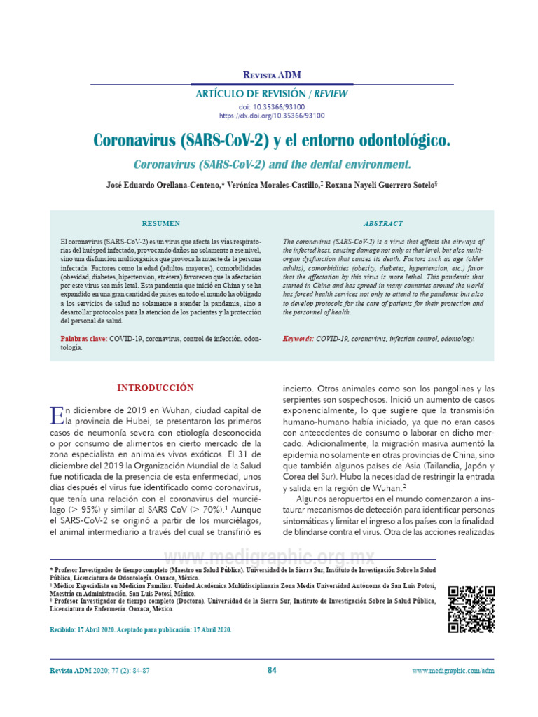2020 Coronavirus (SARS-CoV-2) | PDF | Medicina | Enfermedades y trastornos