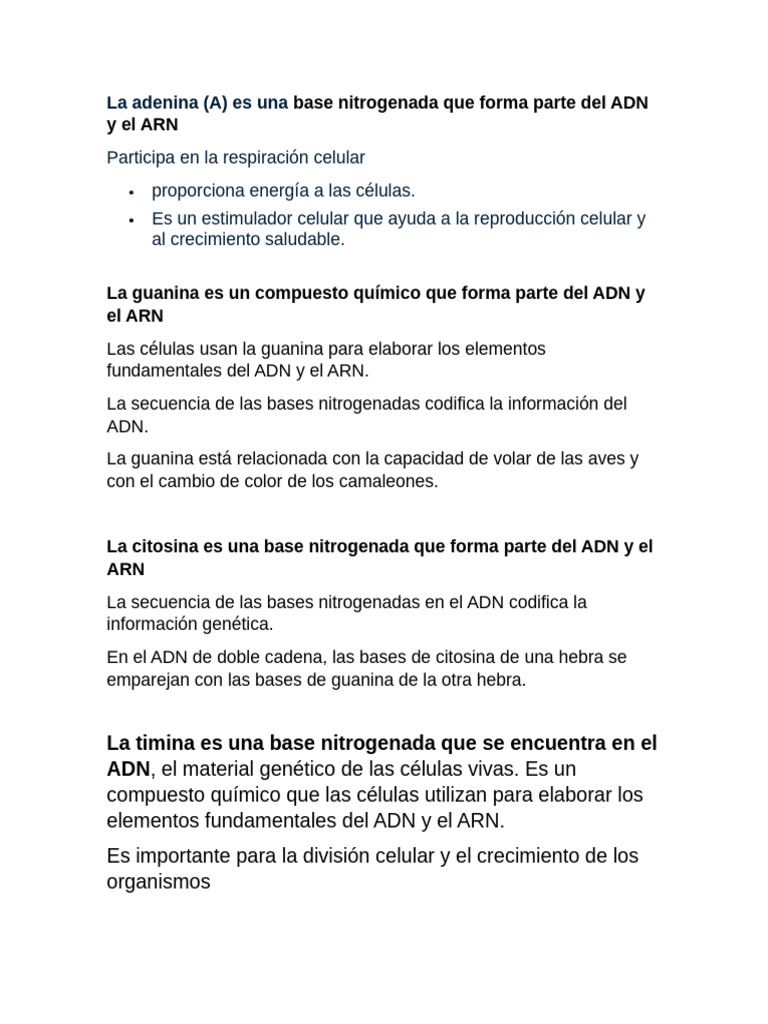 Los 4 Elementos Del ADN | PDF