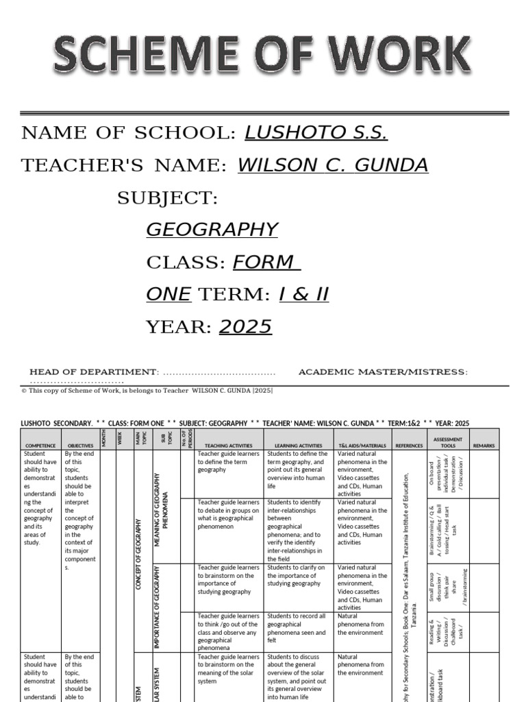 Geography Curriculum Overview 2025 | PDF | Geography | Solar System