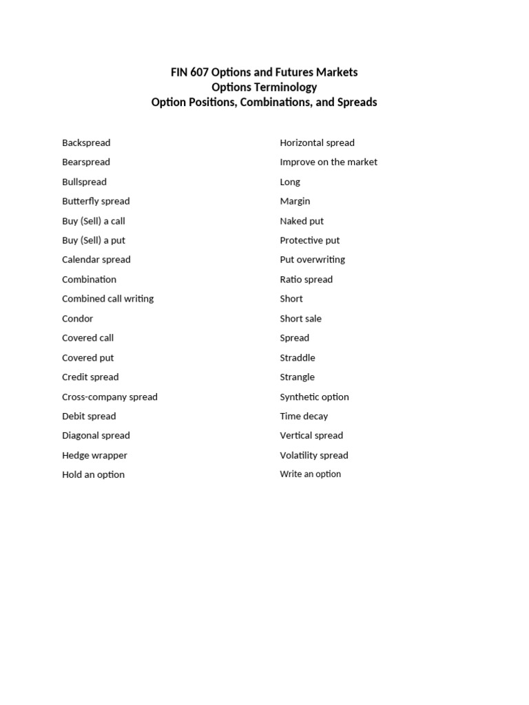 Option Combinations and Spread | PDF
