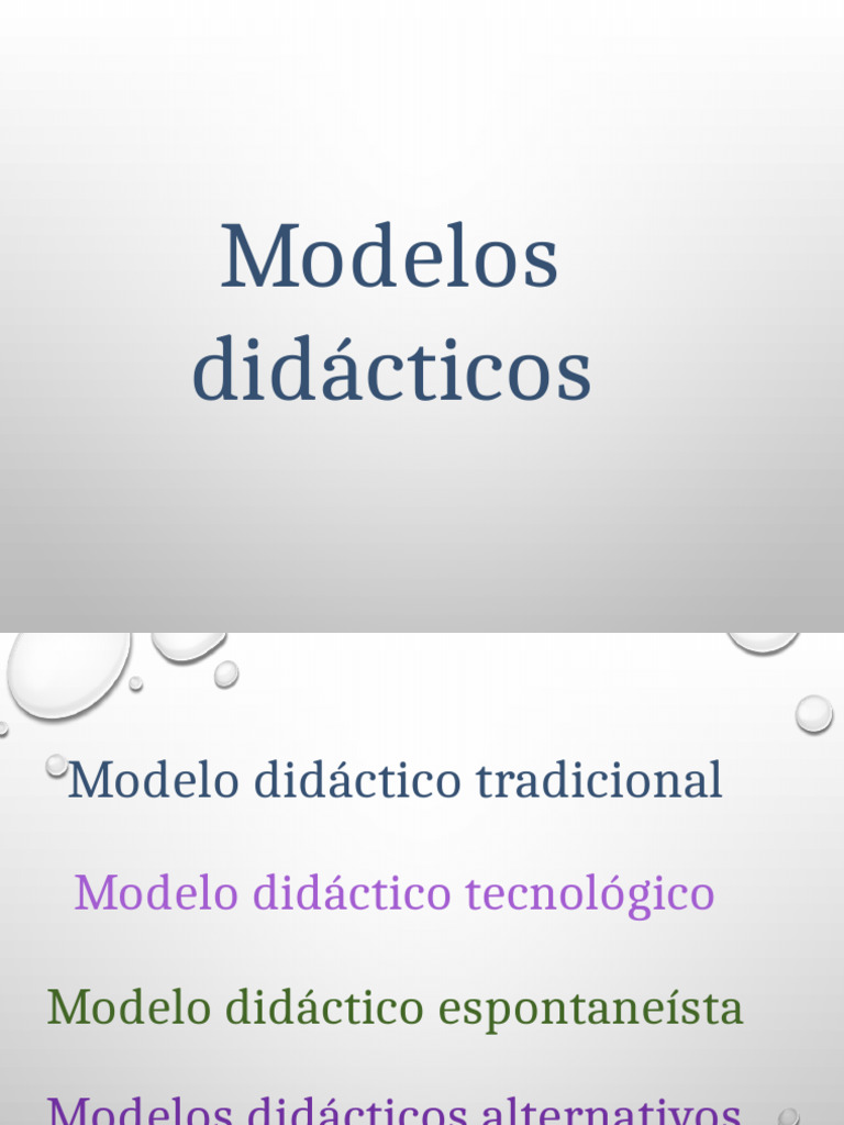 01. Modelos didÃ¡cticos | PDF | Enseñando | Aprendizaje