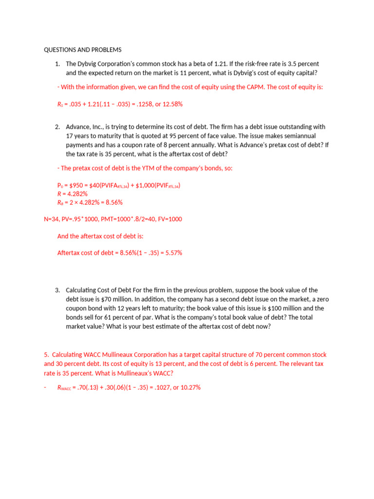 Finance Homework Solutions | PDF