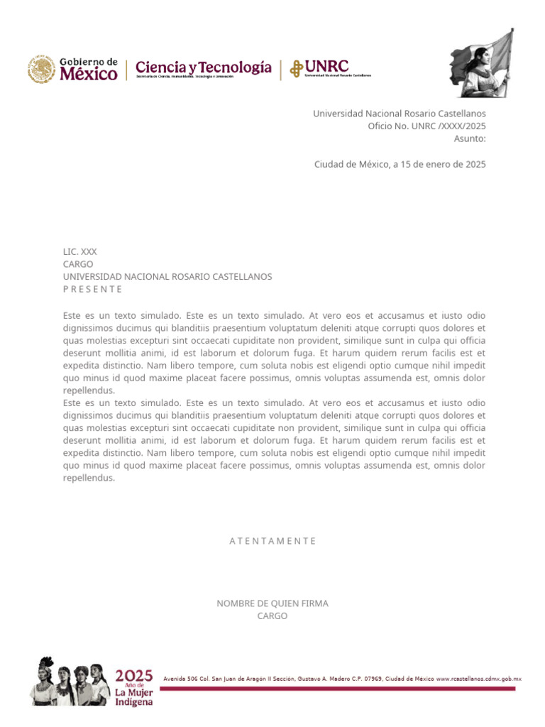 Hoja Membretada UNRC 2025 | PDF