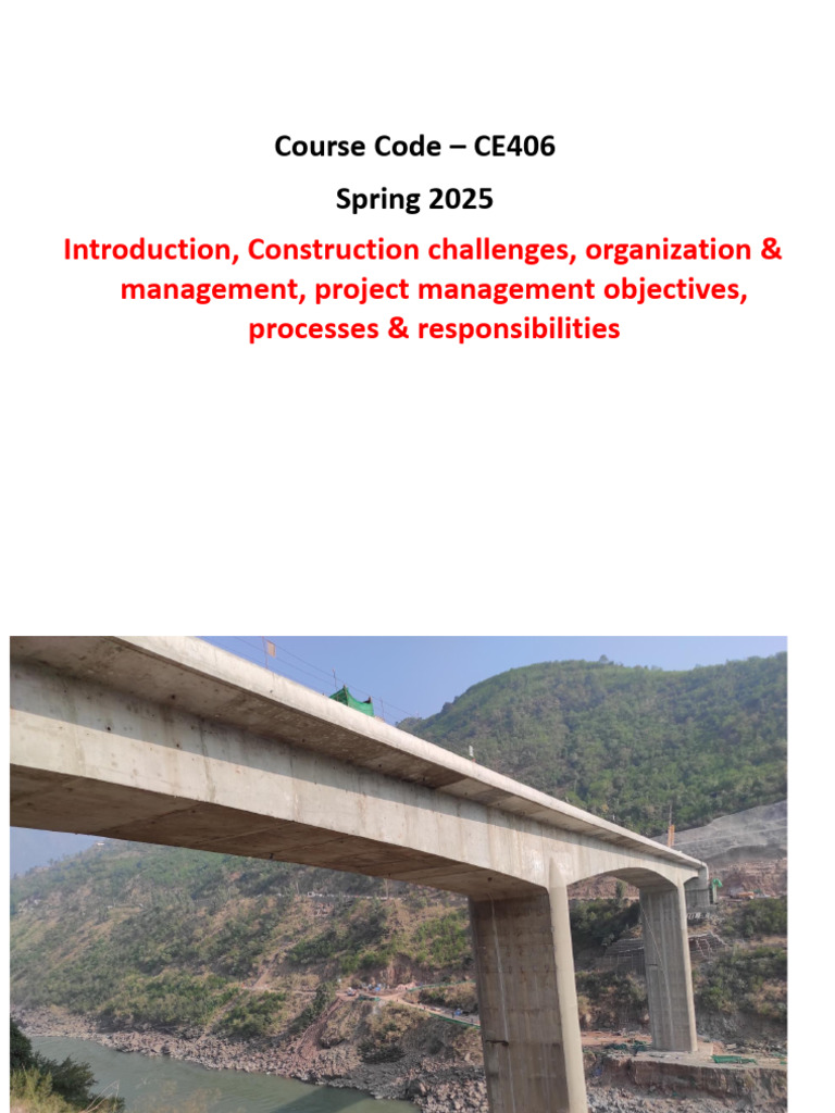 01.1 Week-01 Construction Management Process Groups Etc | PDF | Project ...
