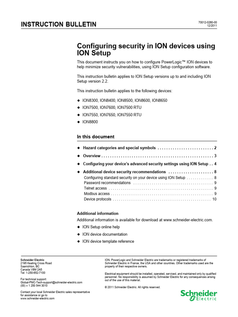 Configuring Security in ION Devices Using ION Setup | PDF | Web Server ...
