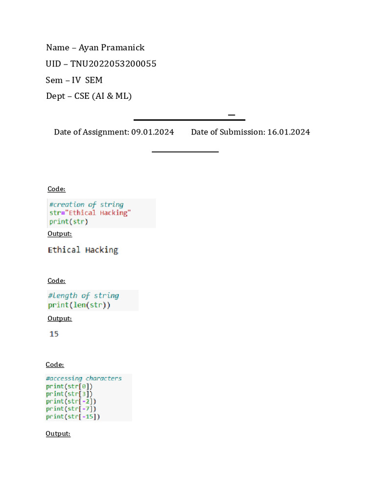2 Assignment Strings | PDF