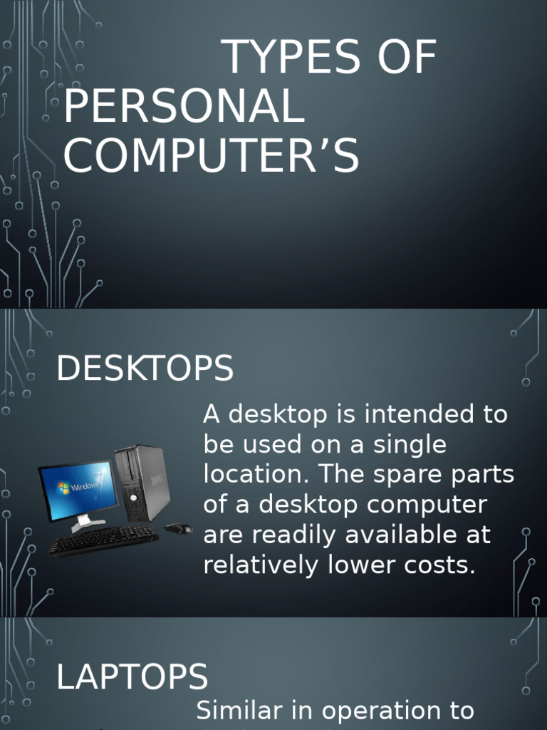 Types of Personal Computers Explained | PDF
