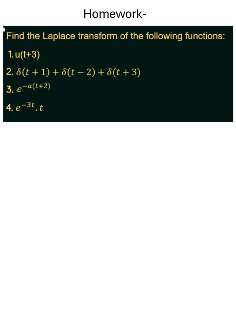 Homework 12: Laplace Transform Guide | PDF