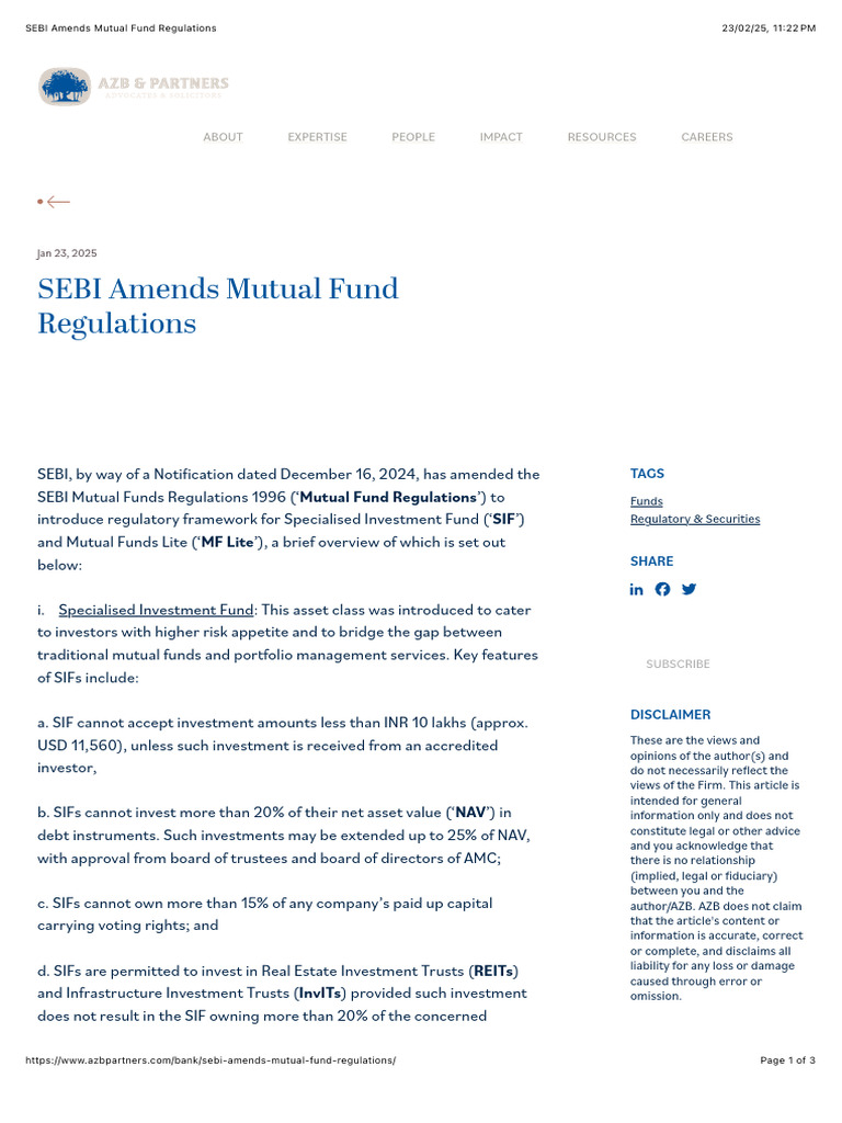 SEBI Introduces MF Lite Regulations | PDF | Mutual Funds | Money
