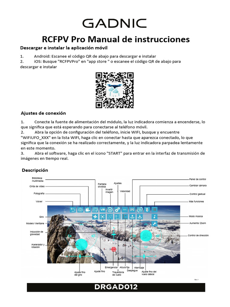 Manual RCFPV Pro: Conexión y Funciones | PDF | Aplicación movil ...