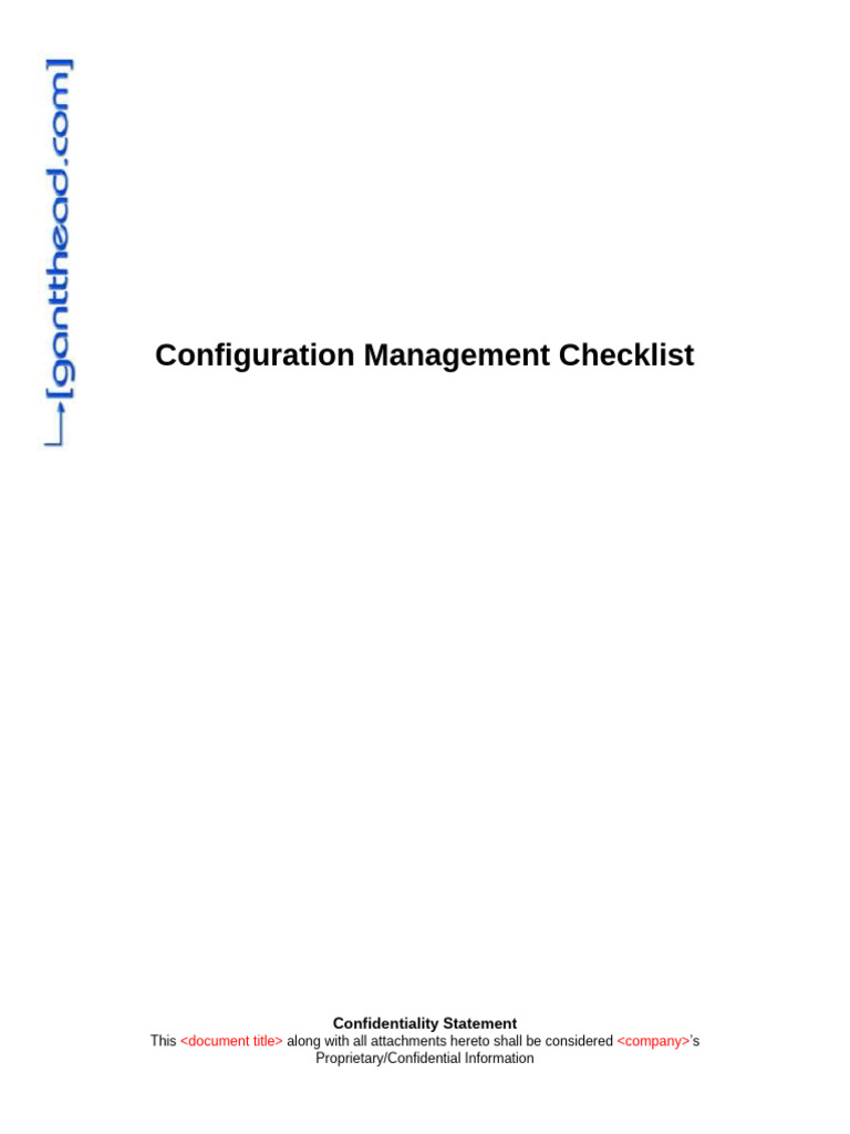Configuration Management Checklist | PDF