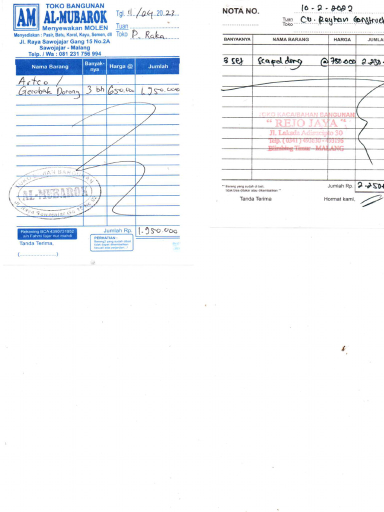 Nota Arco Dan Schafolding | PDF