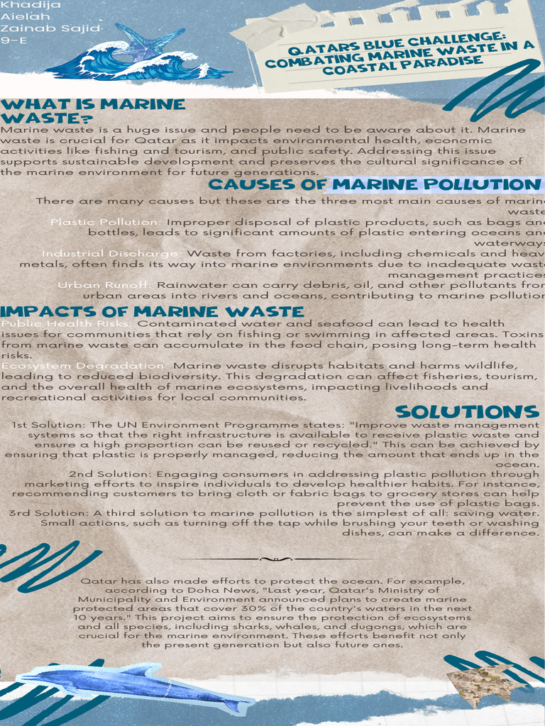 Blue & Brown Multicolor Marine Life Eco Conservation Informational ...