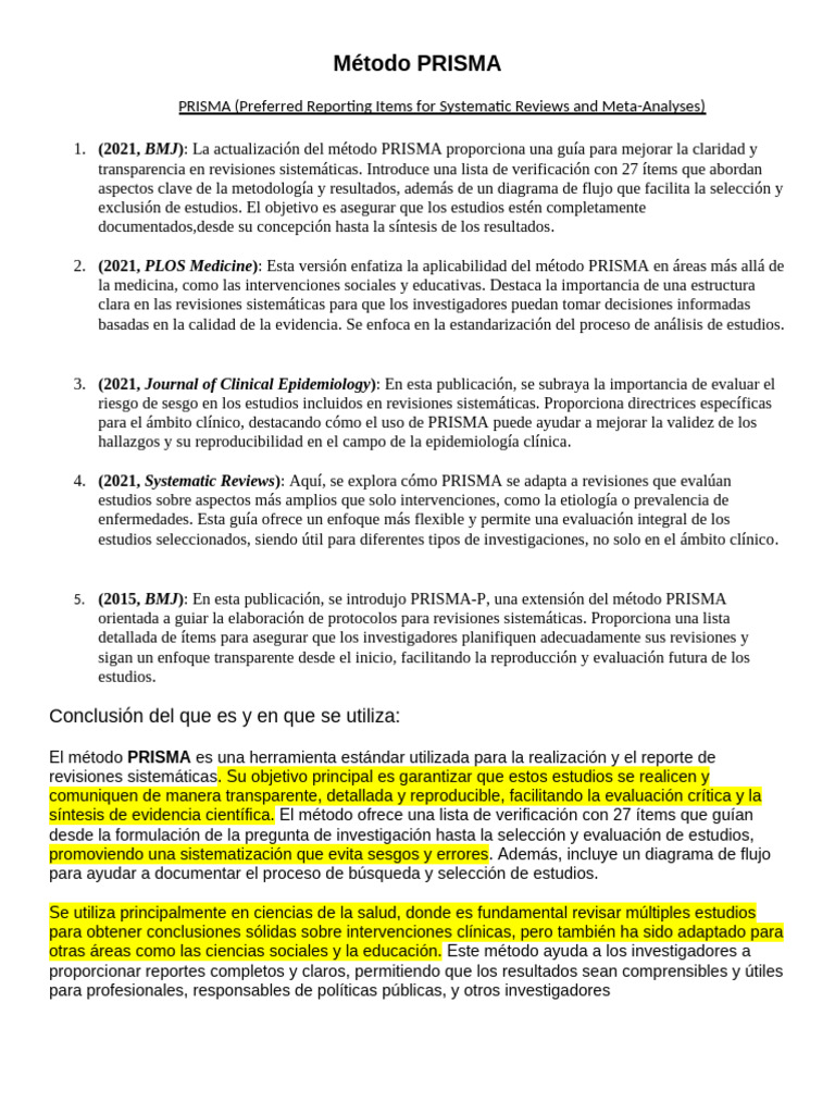 Método PRISMA | PDF | Evaluación