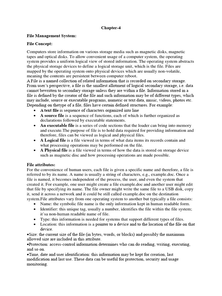 Chapter-3 Msc-cs-1 | PDF | File System | Computer File