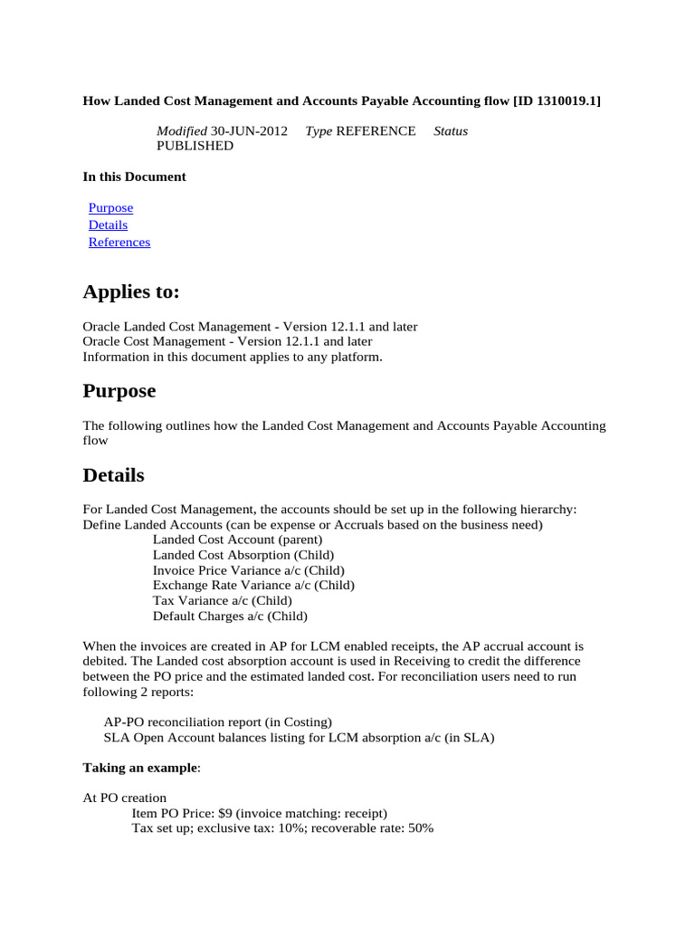 How Landed Cost Management and Accounts Payable Accounting Flow | PDF ...