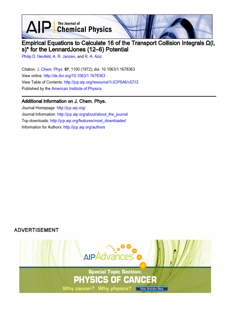 Neufeld Colision Integral Formula ORIGINAL PAPER | PDF | Applied And ...