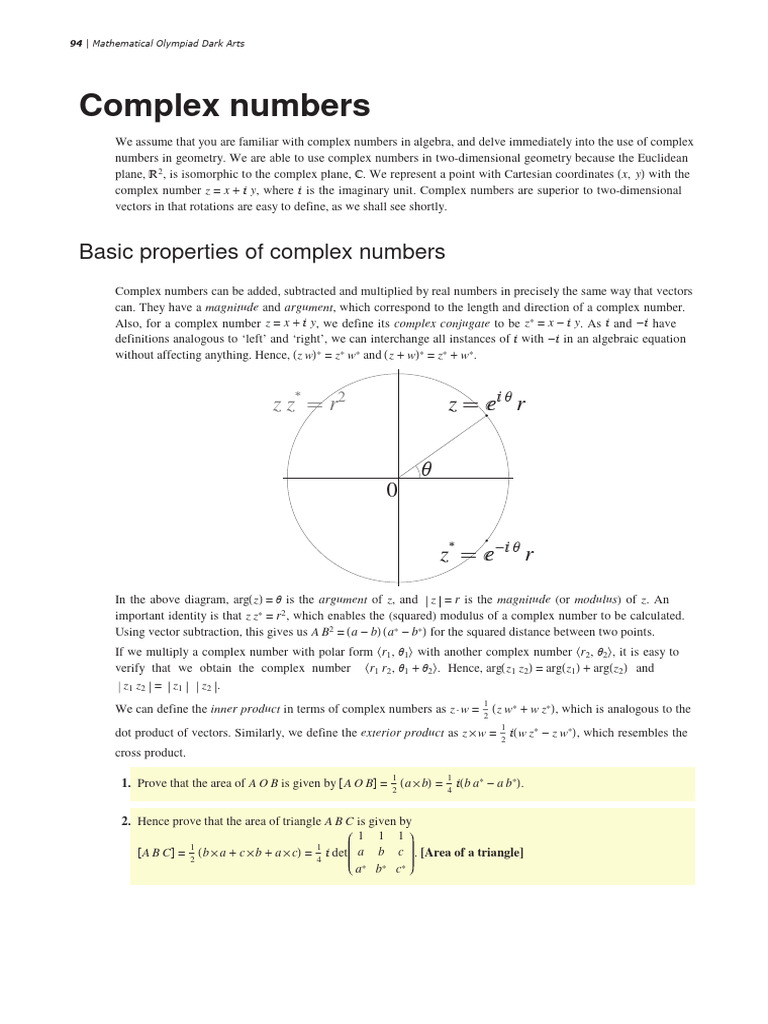 Complex Numbers in Geometry and Algebra | PDF | Complex Number | Rotation