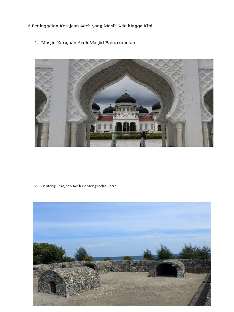 6 Peninggalan Kerajaan Aceh Yang Masih Ada Hingga Kini | PDF