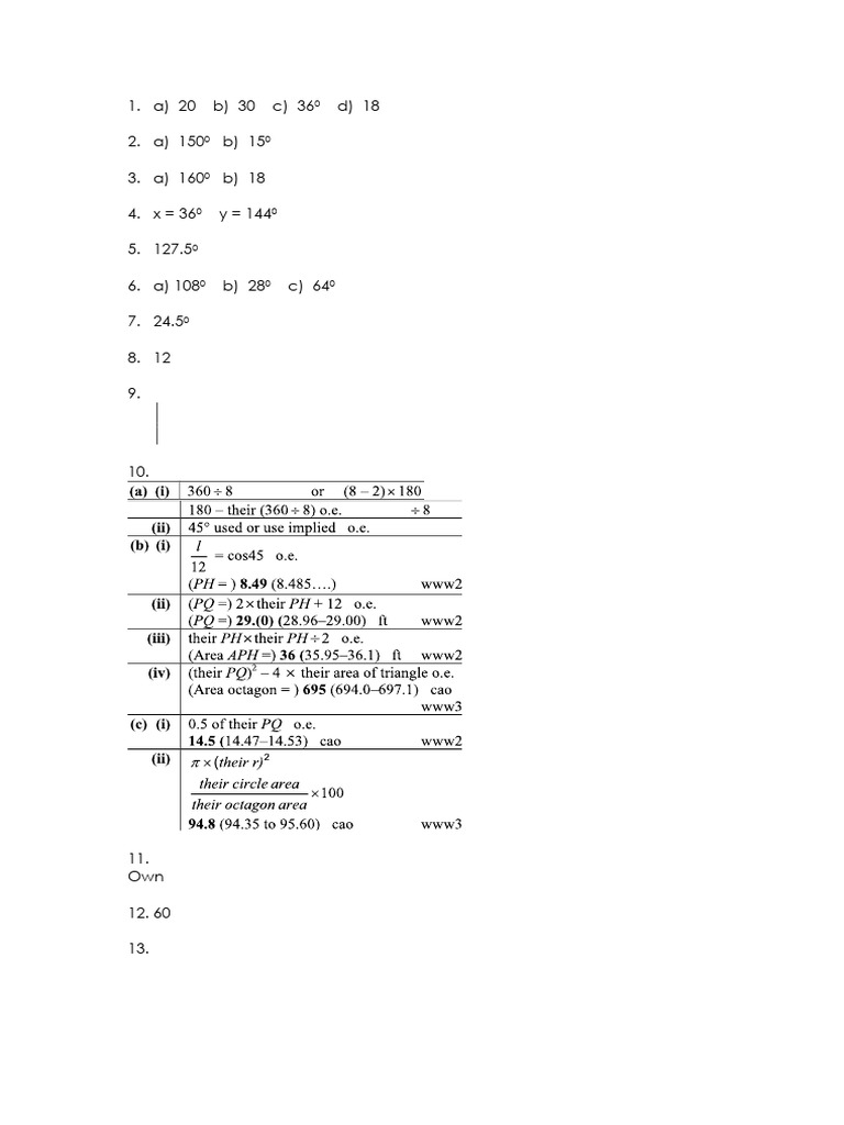 Angles_in_Polygons-answerkey (1) | PDF | Geometry | Euclidean Geometry