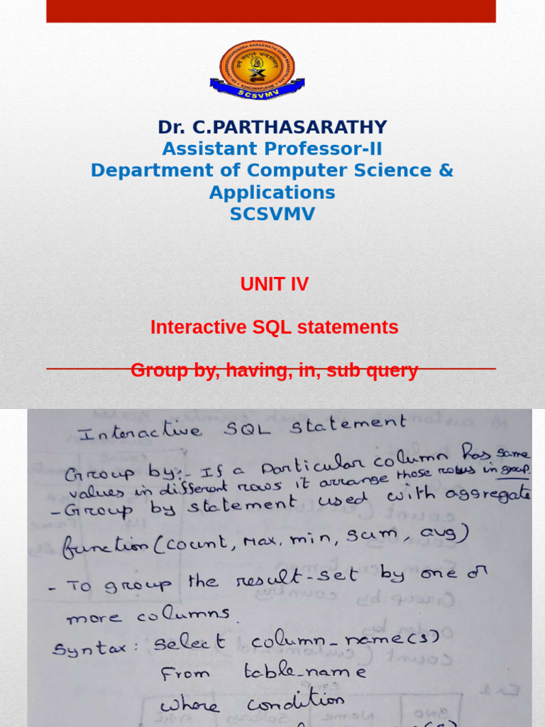 Interactive SQL: Group By & Subqueries | PDF