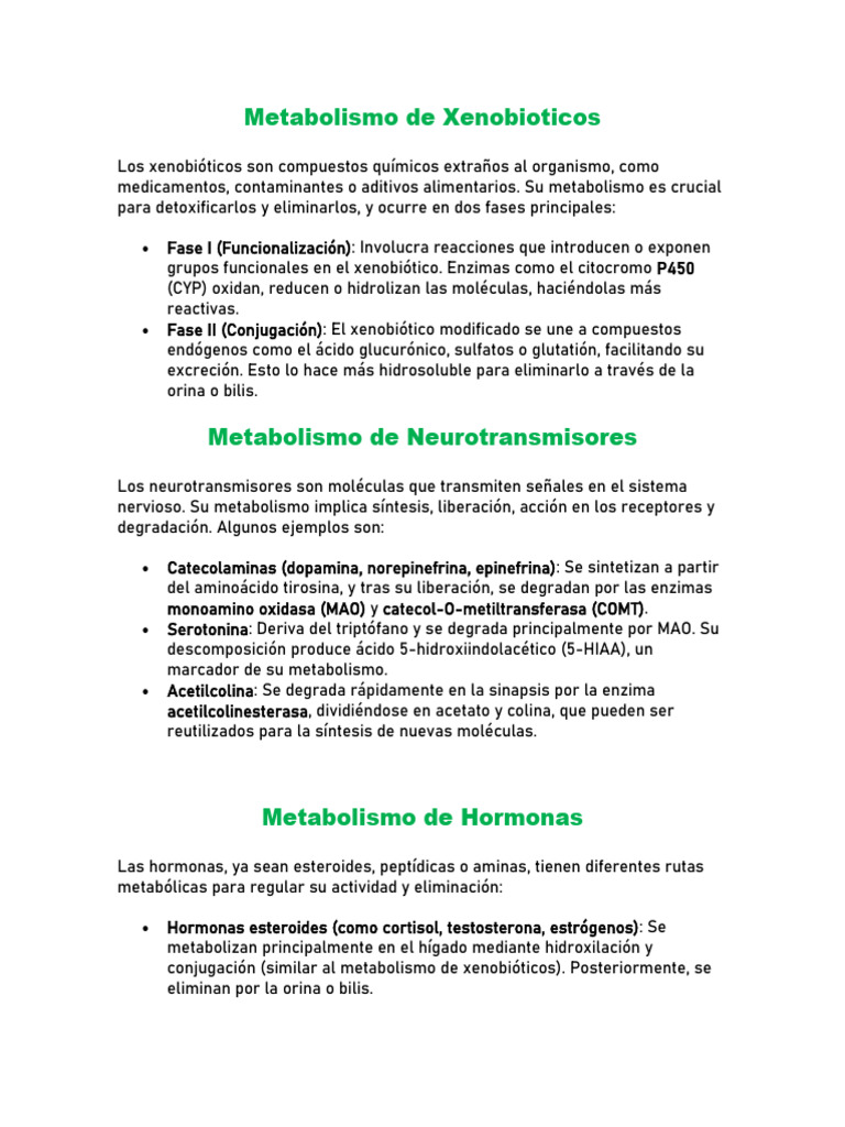 Metabolismo de Xenobioticos | PDF