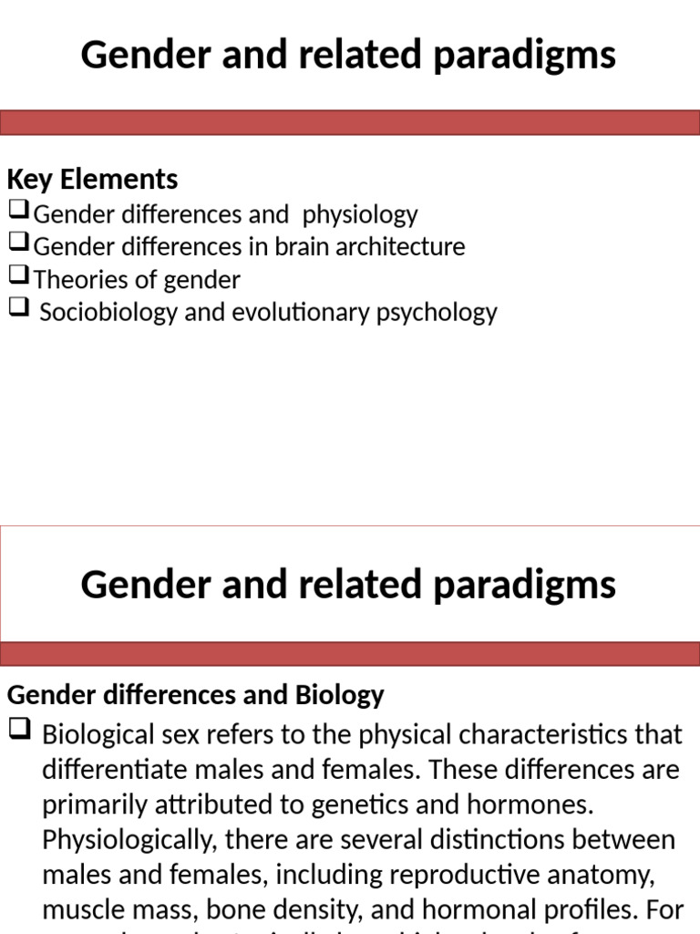 1 - Gender and Related Paradigms, PPT 3 | PDF | Gender | Gender Studies