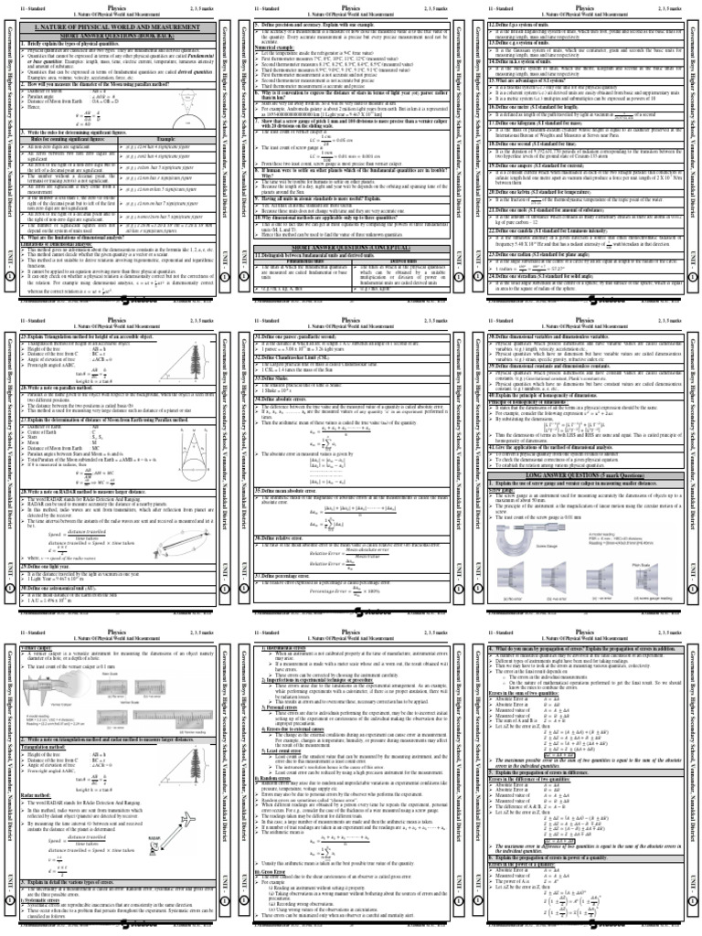 Physics Ready 1 9 Pages | PDF | Significant Figures | Measurement