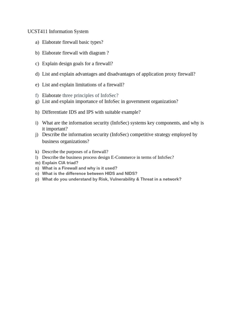 Information Security Question Bank | PDF